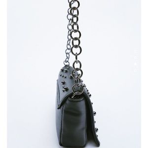 Zara | Bags | Zara Black Beaded Crossbody Chain Bag | Poshmark